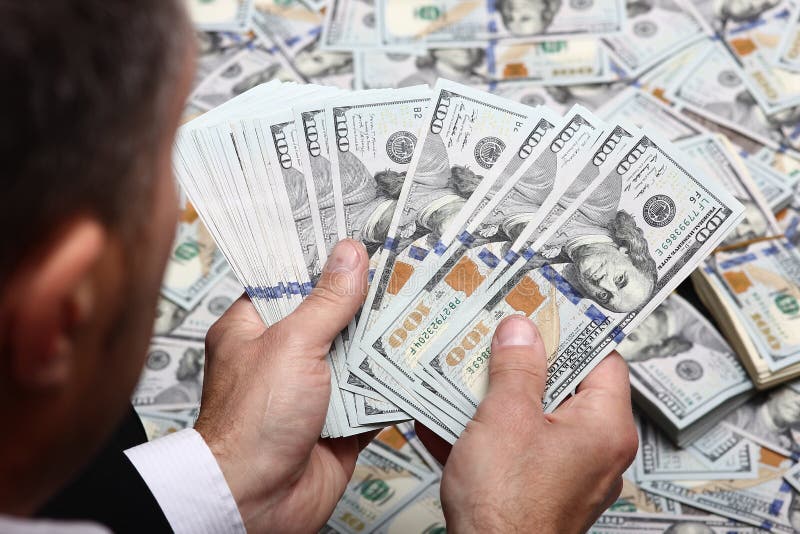 Lot of Money in the Hands of a Businessman Stock Photo - Image of copy ...