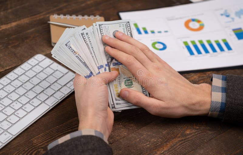 Lot of Money in the Hands of a Businessman. Stock Photo - Image of ...