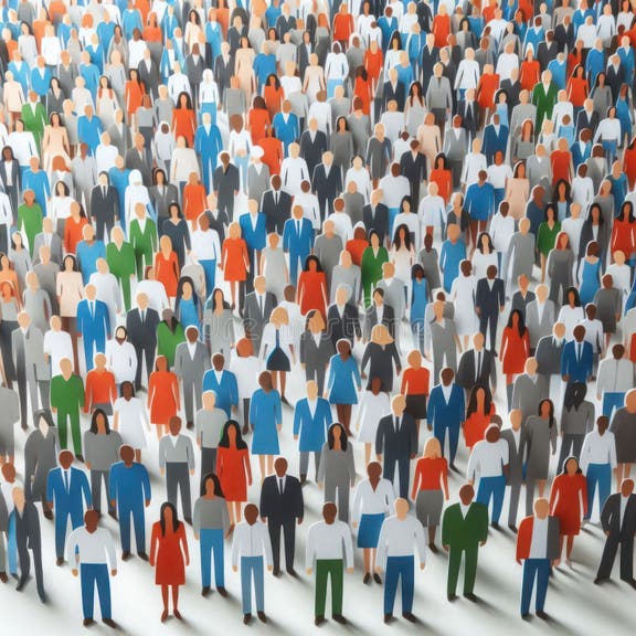 A Lot of Multi-colored Figures of People. Stock Image - Image of mixed ...