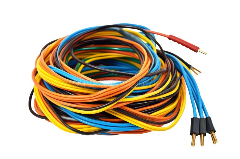 A Lot of Multi-colored Wires. Tangled Wiring. Old Car Wiring Stock ...