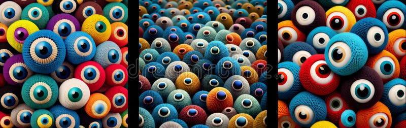 Multicolored 3d Eyeballs. Repetition Illustration Stock Illustration ...