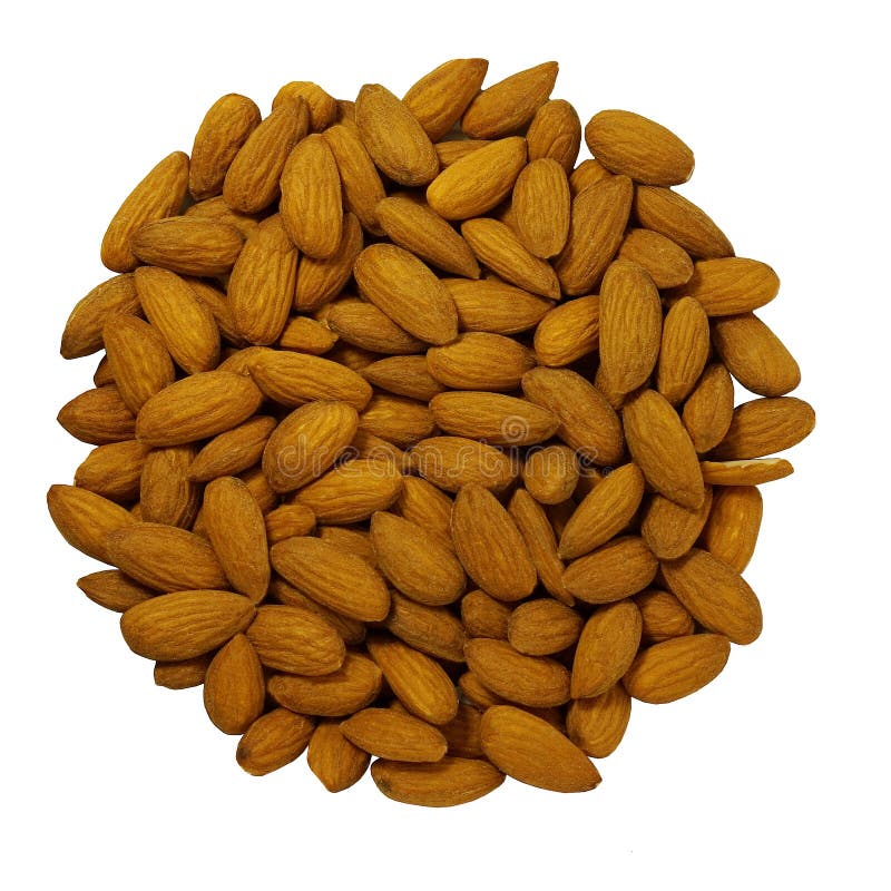 A Lot of Nuts, Almonds, Isolated White Background Stock Image - Image ...