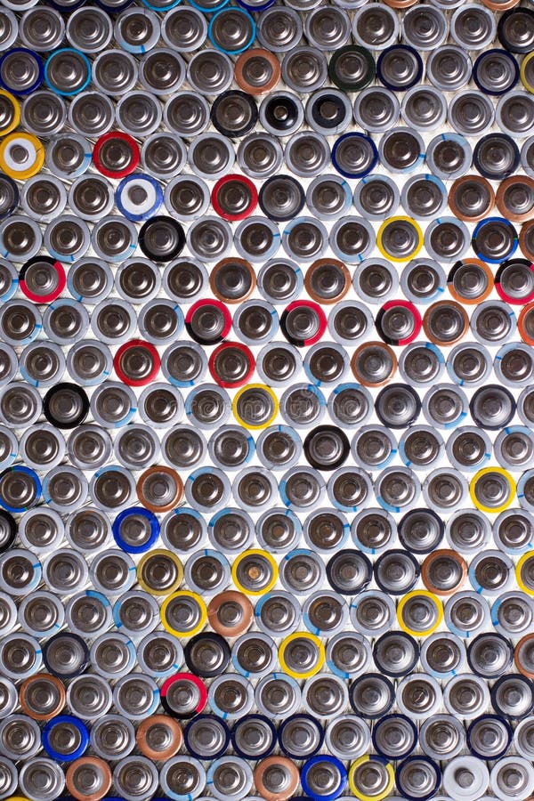 A Lot of Old AAA Batteries Lined Up in a Row Stock Photo - Image of ...