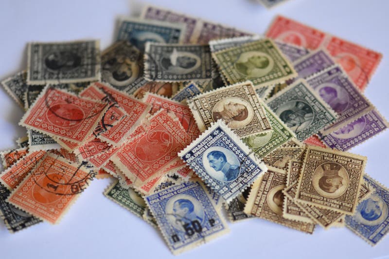 Lot of old branded stamps editorial photo. Image of philatelist - 89724876