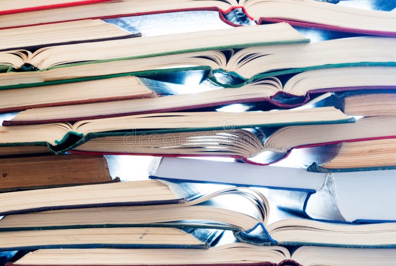 A Lot of Opened Old and Used Hardback Books or Text Books. Books and ...