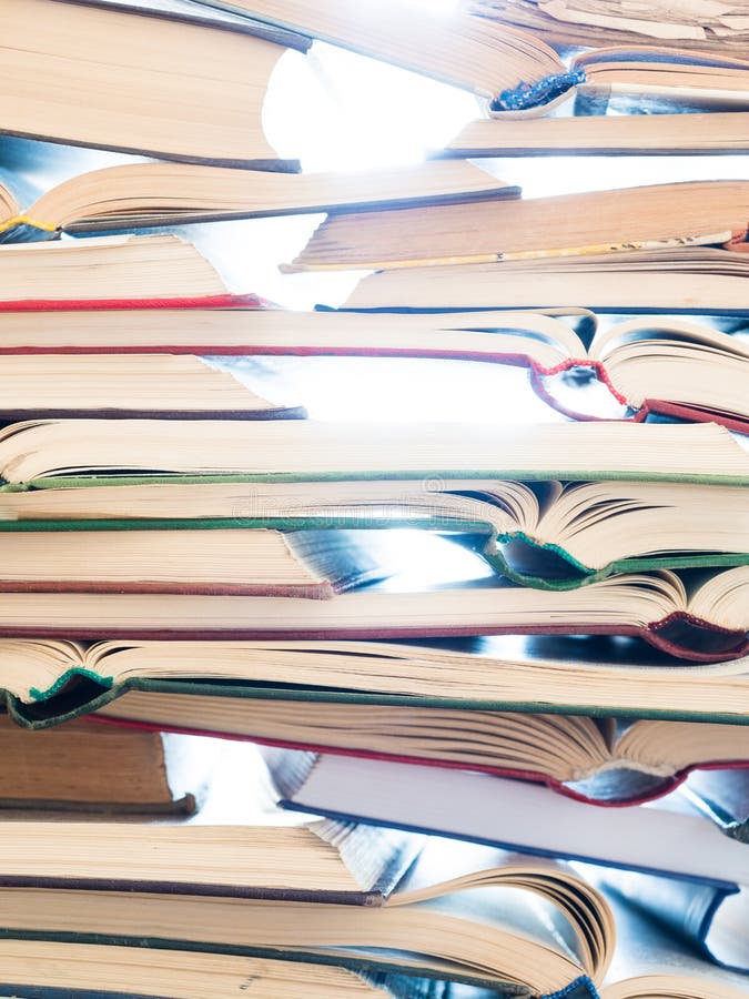 A Lot of Opened Old and Used Hardback Books or Text Books. Books and ...