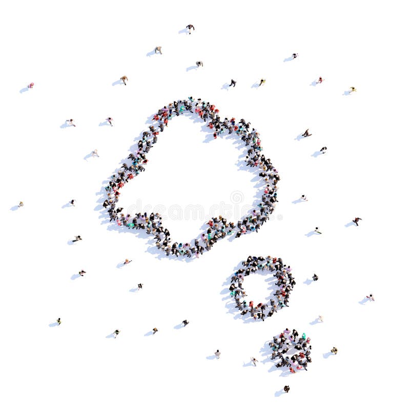 A Lot of People Form Thoughts, Icon . 3d Rendering. Stock Illustration ...