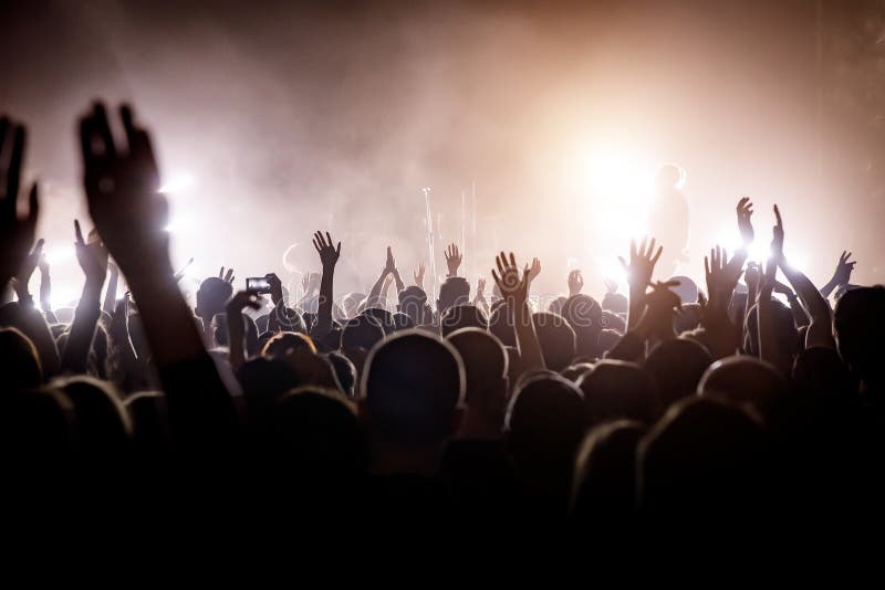 A Lot of People on Music Show. Light from Stage Stock Image - Image of ...