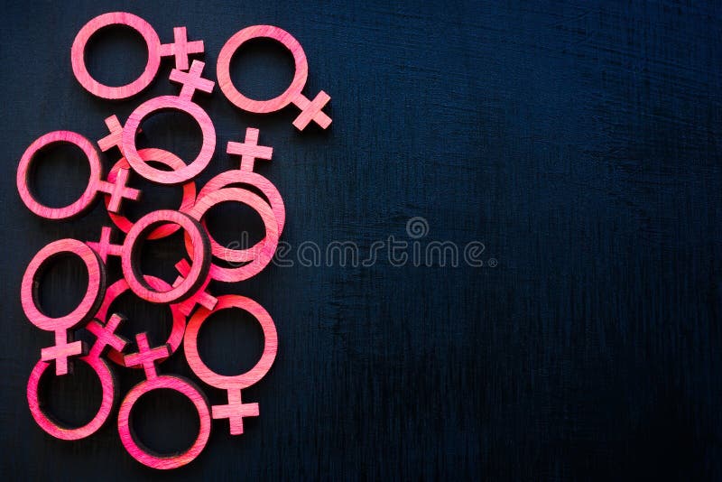 Lot of Female Gender Symbols and Empty Space. Stock Image - Image of ...
