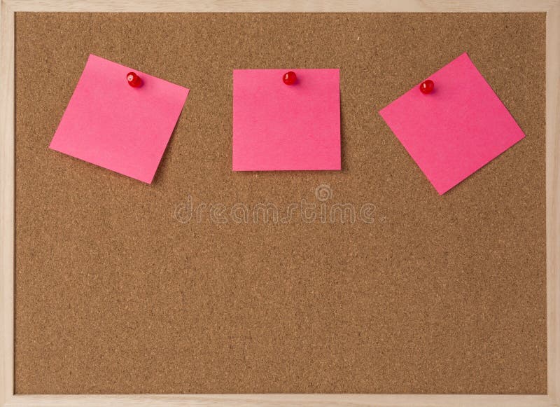 Lot a Pink Stickry Note on Wooden Frame Cork Board Stock Photo - Image ...