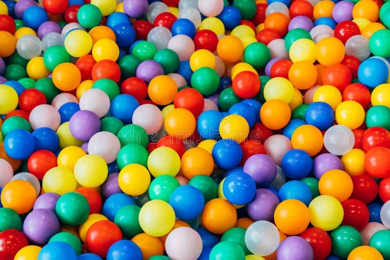Lot of Plastic and Colored Balls in a Chaotic Manner Stock Photo ...