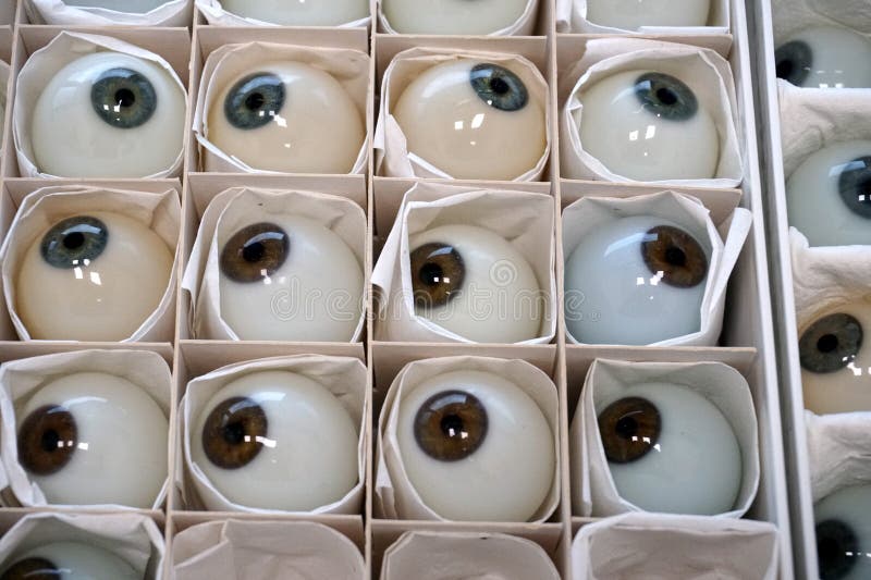 A Lot of Plastic Ocular Prostheses in a Cardboard Box Stock Photo ...