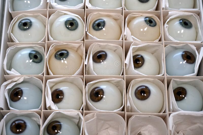 A Lot of Plastic Ocular Prostheses in a Cardboard Box Stock Photo ...