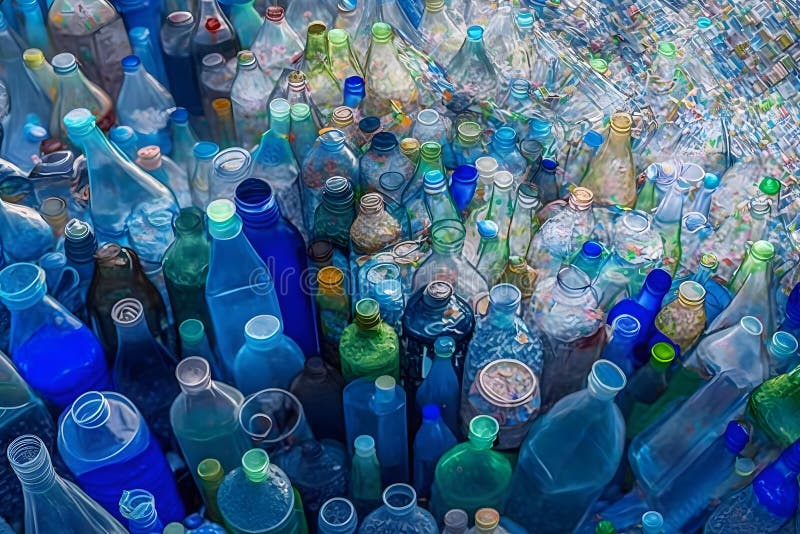 A Lot of Plastic Waste Bottles. Neural Network AI Generated Stock ...