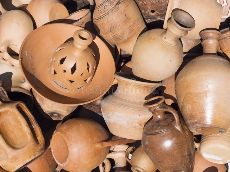 A Lot of Pottery. Different Ceramic Vases and Pots Stock Image - Image ...