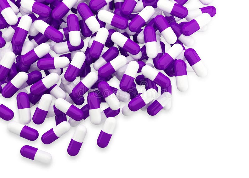 A Lot Purple and White Capsule Stock Illustration - Illustration of ...