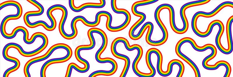 Lot of Rainbow Multicolored Wavy Lines Flows in a Random Pattern ...
