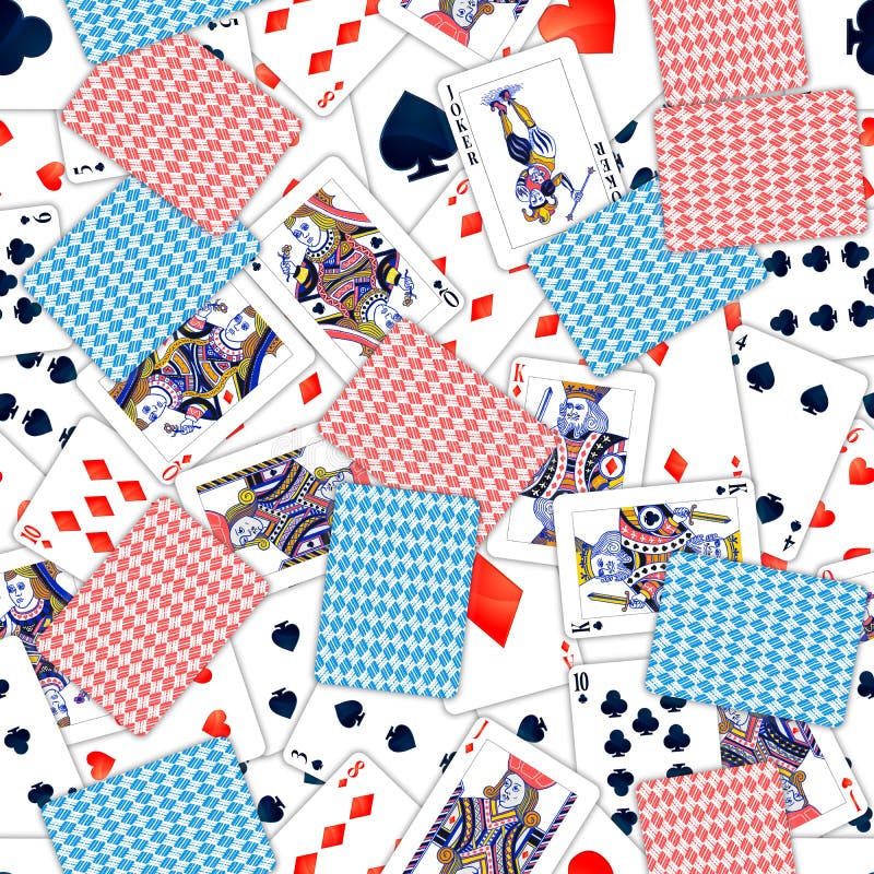 Lot of Realistic Playing Cards, Seamless Pattern Stock Vector ...
