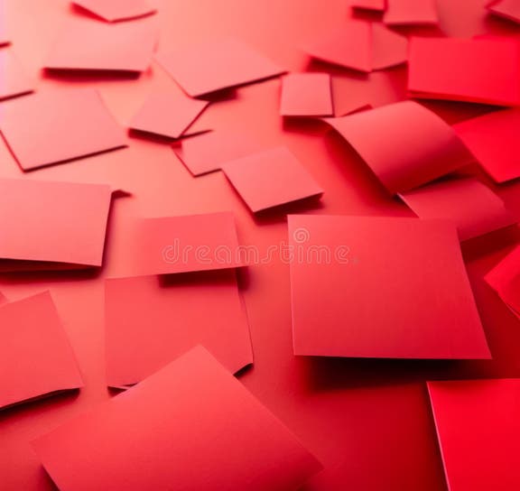 A Lot of Red Post it Notes on a Red Surface Stock Illustration ...