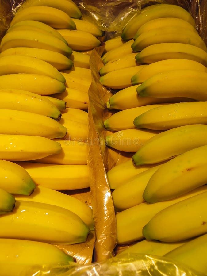 A Lot of Ripe, Fresh Bananas Lying in a Box. Stock Image - Image of ...