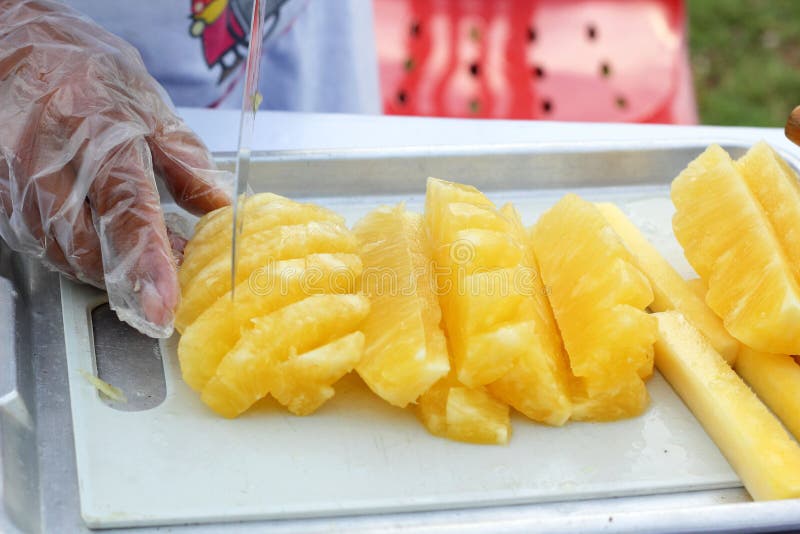 A Lot of Ripe Pineapple for Sale. Stock Photo - Image of slice, health ...