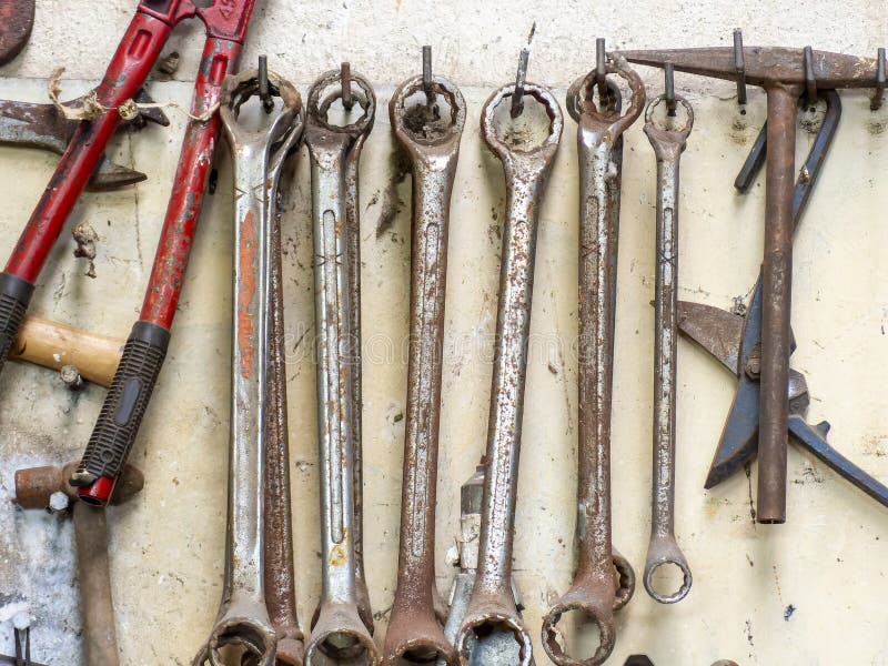 A Lot of Rusty Antique Tools. Age Concept Stock Photo - Image of ...