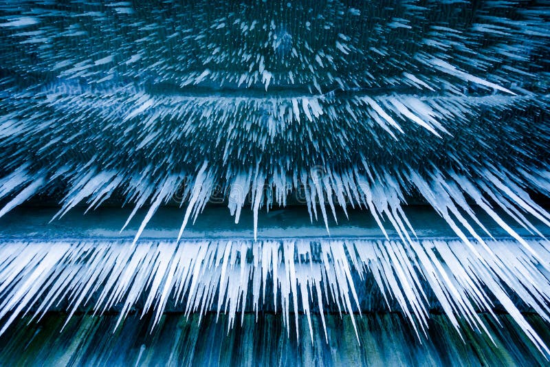Lot of Sharp and Long Icicles Stock Image - Image of white, winter ...