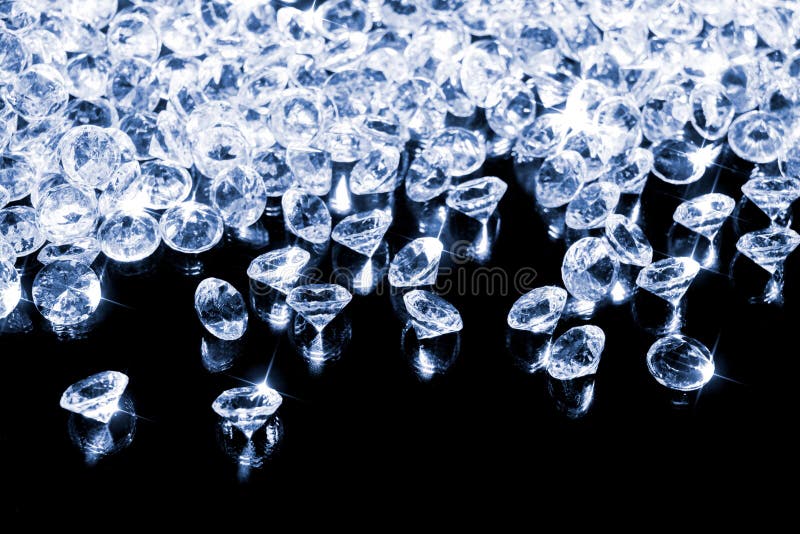 Shiny Blue Diamond on a Black Background Stock Photo - Image of ...