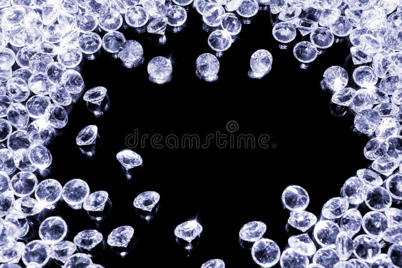 Shiny Blue Diamond on a Black Background Stock Photo - Image of ...