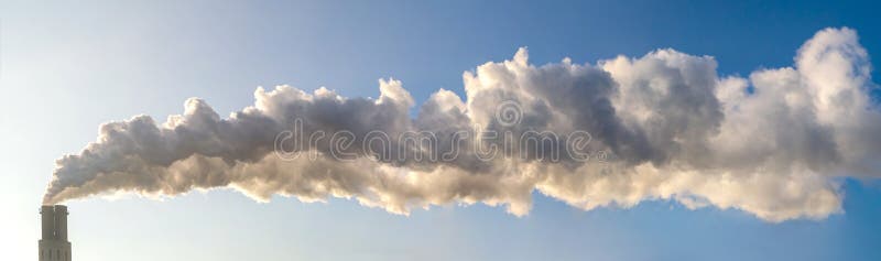 A Lot of Smoke Comes Out of Chimneys and Pollutes the Environment Stock ...