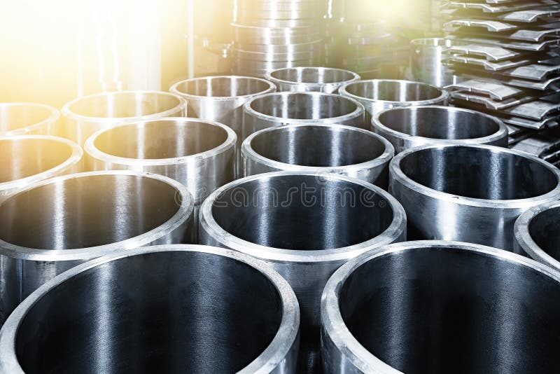 A Lot of Steel Pipes after Processing on a Lathe Stock Photo - Image of ...
