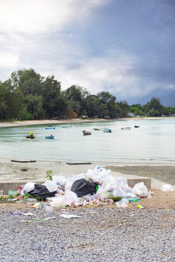 A Lot of Trash in Attractions Near the Beach Stock Photo - Image of ...