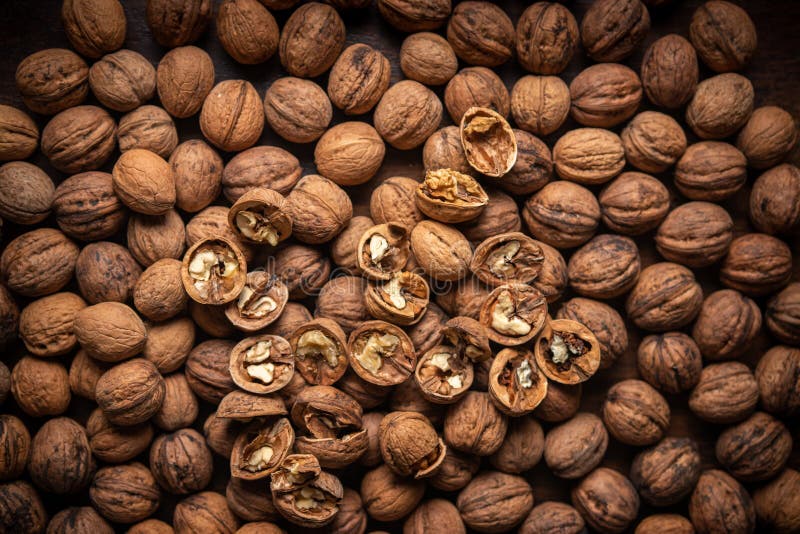 A Lot of Walnuts with Shells. Walnut Kernels Stock Image - Image of ...