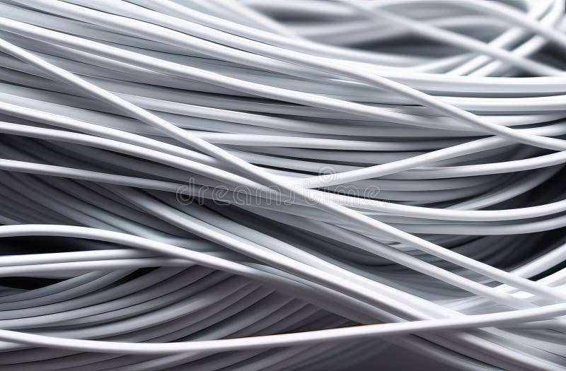 Close-up of a Lot of White Cables Stock Photo - Image of wave, group ...