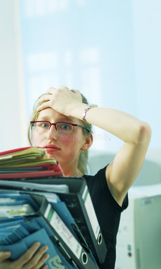A lot of work stock image. Image of papers, files, woman - 3935043