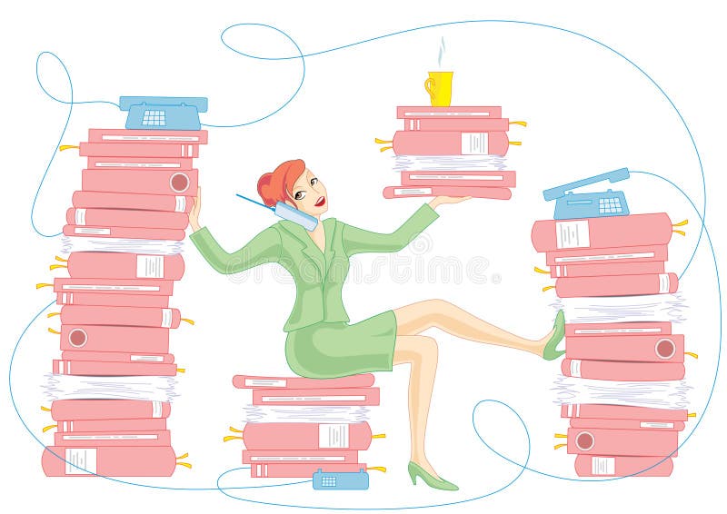 A lot of work stock vector. Illustration of talking, folders - 8417398