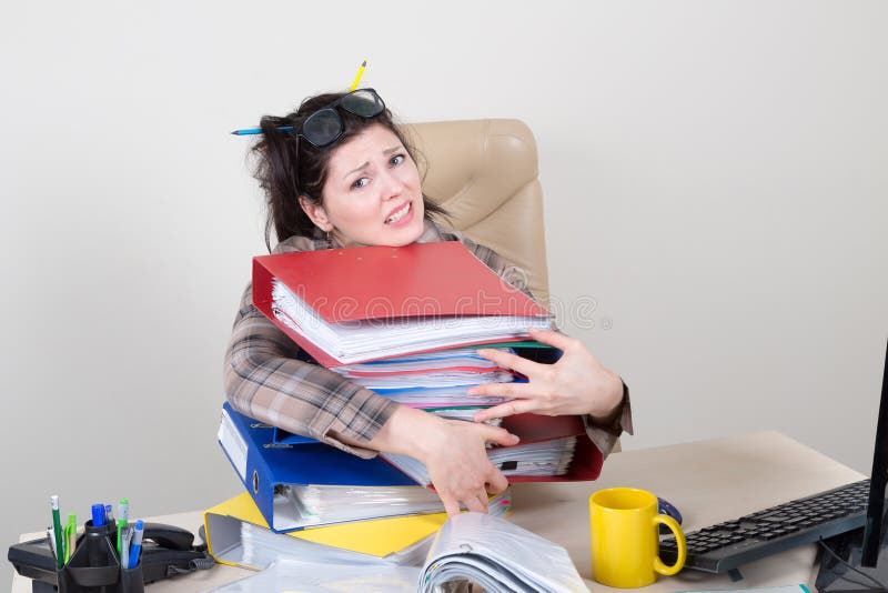 A Lot of Work for Clerk in Office Stock Photo - Image of executive ...