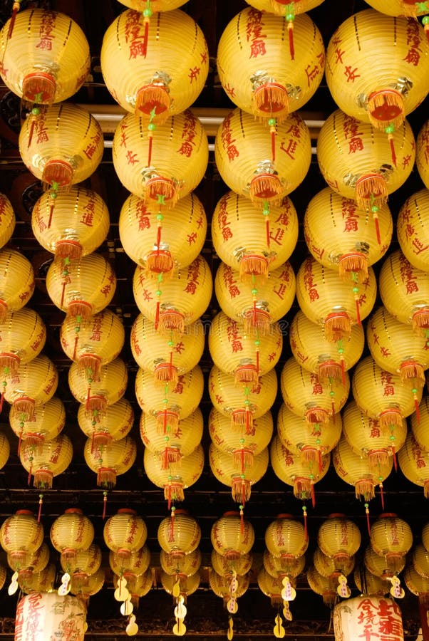 Lot of Yellow Chinese Lantern Stock Image - Image of ornament ...