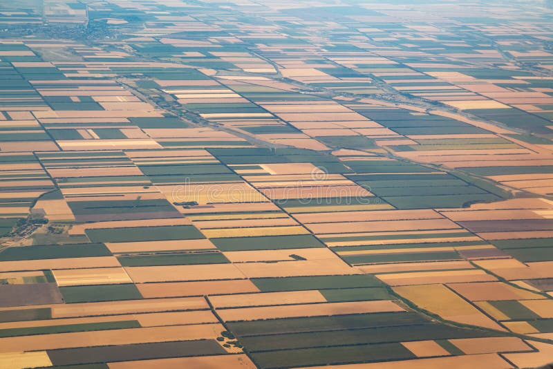 A Lot of Yellow and Green Fields when Viewed from a Great Height Stock ...