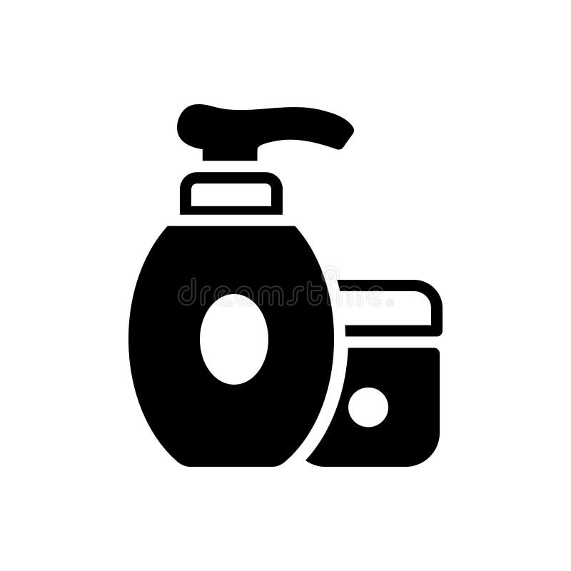 Black Solid Icon for Lotion Cream, Cosmetic and Hygiene Stock Vector ...