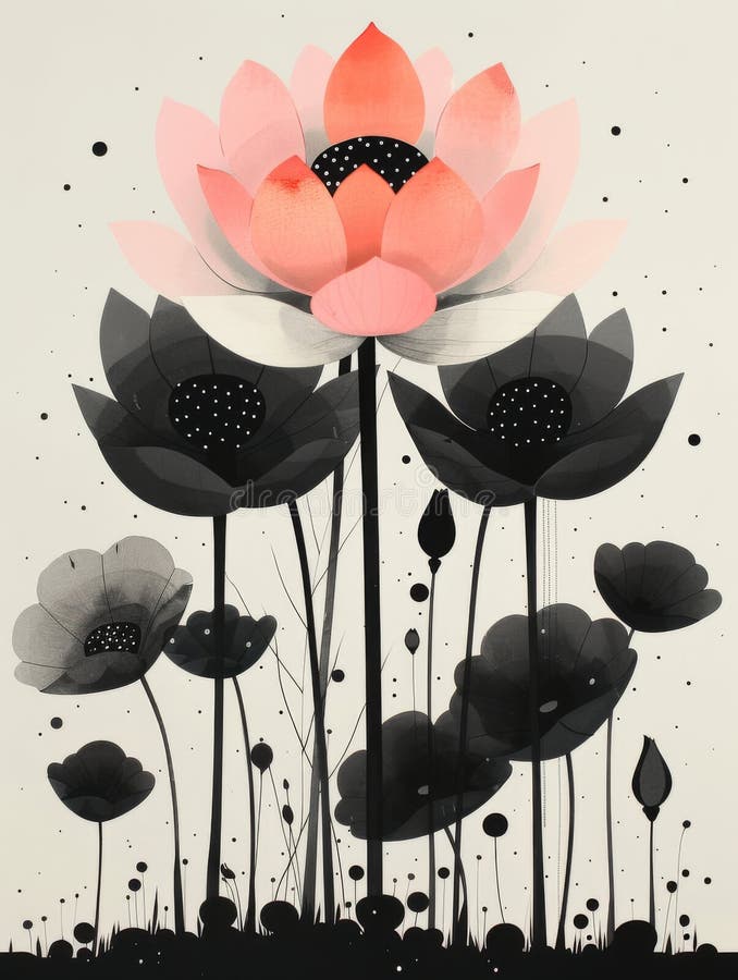 Lotos ,, Poster , Oval Border Stock Illustration - Illustration of ...