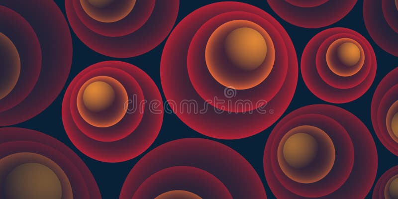 Lots of Abstract Red and Brown 3D Spiralling Funnels, Many Concentric ...