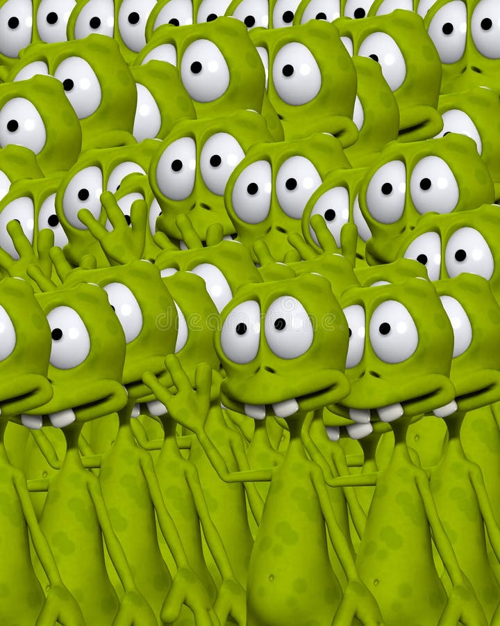 Lots of Aliens 6 stock illustration. Illustration of extra - 3474792