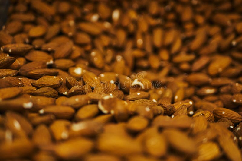 Lots of Almonds on the Counter in the Store Stock Photo - Image of ...