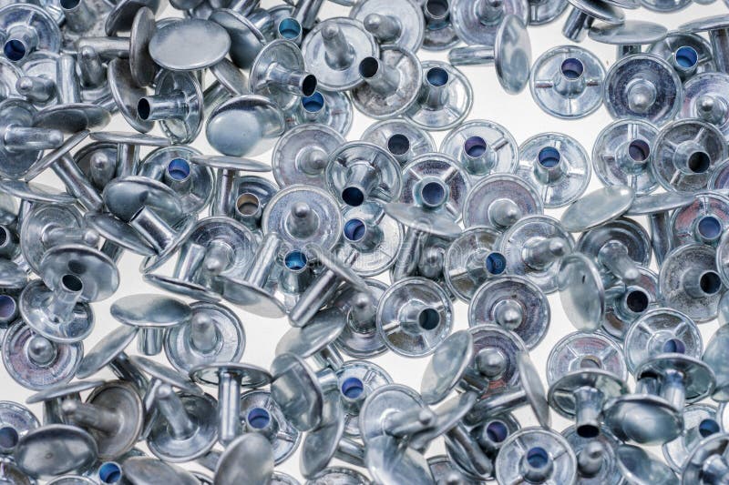 Lots of aluminum rivets stock image. Image of hole, isolated - 273138179