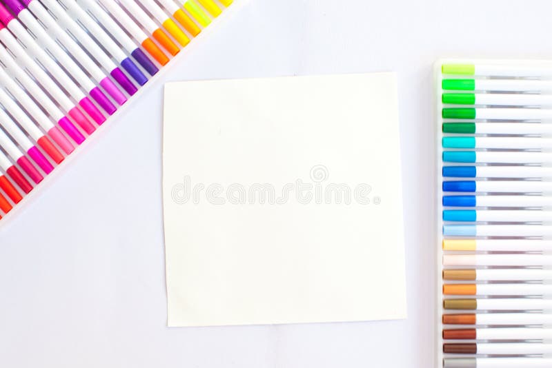 Lots of Assorted Colors Marker Pens Isolated on White Background Stock ...