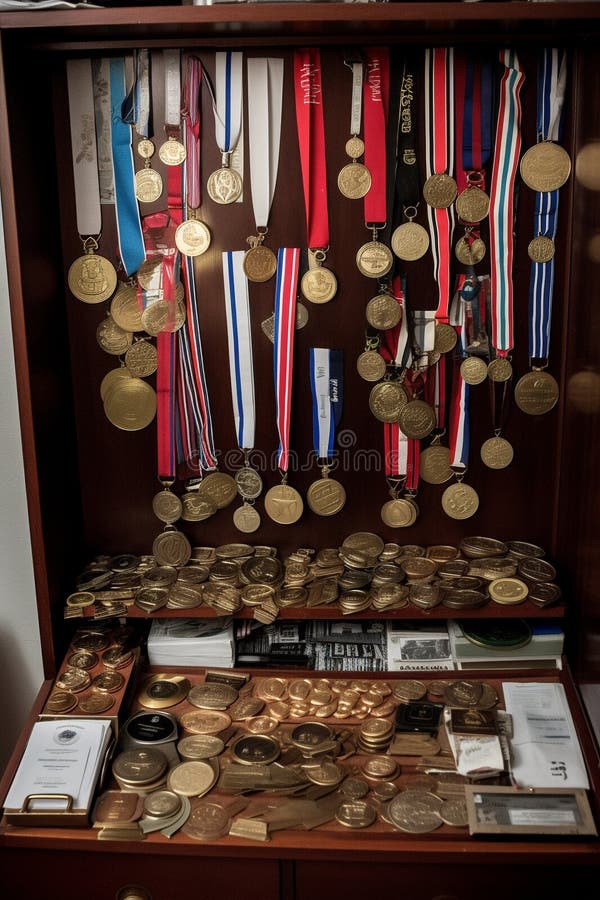 Lots of Awards and Medals. AI Generated Stock Illustration ...