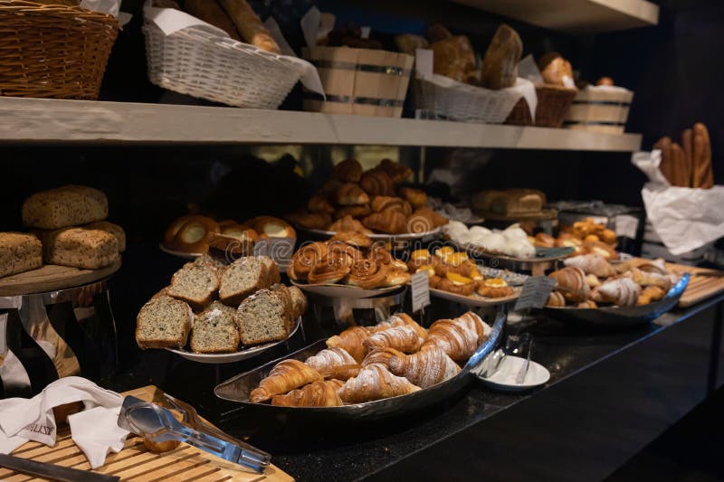 Lots of Baking Bread and Rolls for Food in the Store Stock Image ...