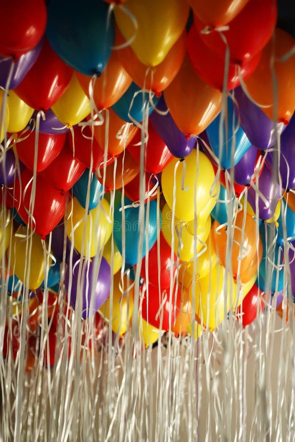 Lots of balloons stock image. Image of ribbons, inflatable - 14674715
