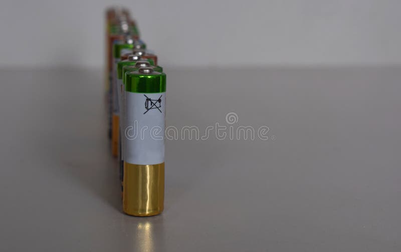 Lots of Batteries in a Column Stock Image - Image of battery, lies ...